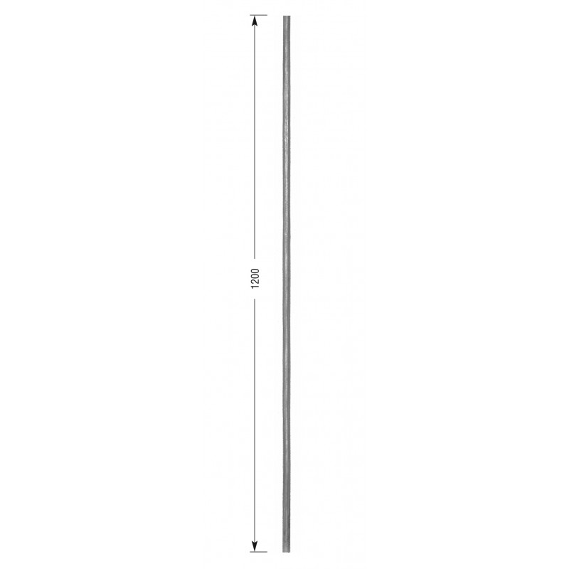 Barreau forgé fer rond lisse HAUTEUR 1200 mm Rond 14 - Ref RL14-1200